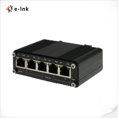 China Industrial 1-Port PoE+ to 4-Port Gigabit PoE Extender 400m Cascade for sale