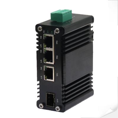 中国 産業用PoEスイッチ 3ポート PoE+ 1 SFP 広電圧 ソーラー電源 販売のため