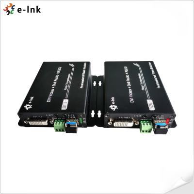 China DVI Fiber Extender with RS232 Bi-Directional Audio 1080P up to 20km for sale