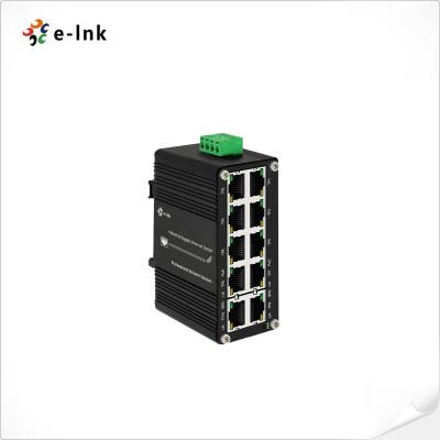 China Industrial 10 Port Gigabit PoE Switch 8 PoE+ Ports 240W Total Budget Wide Voltage 12-48VDC  IP40 Metal Case -40℃ to 80℃ Operating Temperature for sale