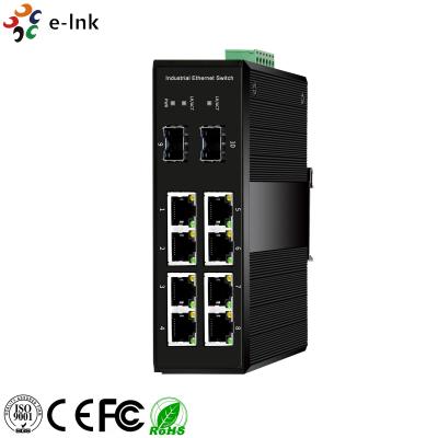 Cina 10/100/1000M potere di PoE di 8 porti sopra il porto 100/1000M SFP IP40 del commutatore 2 di gigabit di Ethernet in vendita