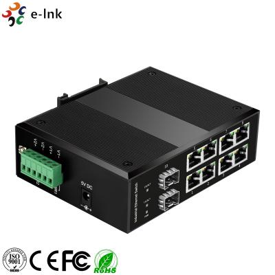 Cina 10/100/1000M potere di PoE di 8 porti sopra il porto 100/1000M SFP IP40 del commutatore 2 di gigabit di Ethernet in vendita