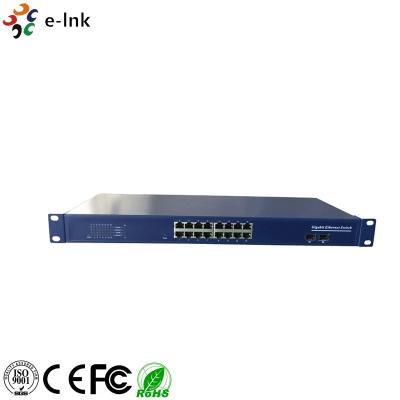China 16 ports 10/100/1000M Gigabit Ethernet Switch with 2 SFP ports for sale