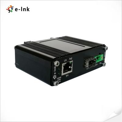 China Light Weight Fast Ethernet Media Converter 1 Port 100/1000X SFP To 1 Port 10/100/1000T 90W PoE+ for sale