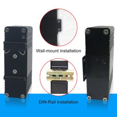 Cina Opzioni di Ethernet della fibra di media del convertitore 60W PoE+ di BACCANO del supporto industriale della ferrovia/parete durevoli in vendita