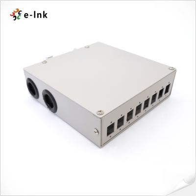 China Electrostatic Painting Fiber Splice Box LC Quadruplex 8 Ports FC SC DIN Rail for sale