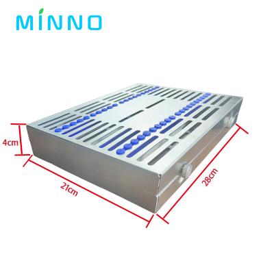 China Dental Sterilization Rack Surgical Autoclavable Sterilization Box Denspay Stainless Dental Cassette File Burs Disinfecti for sale