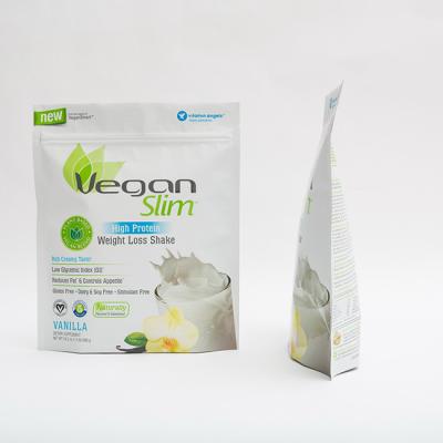 China Das Verpacken der Lebensmittel 1.5LB 100mm sackt den proteinreichen Plastik-140 MIC Zip Lock Stand Up Beutel ein zu verkaufen