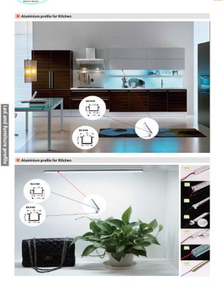 China Aluminum led profile, aluminum extrusion section, aluminum kitchen profile for sale
