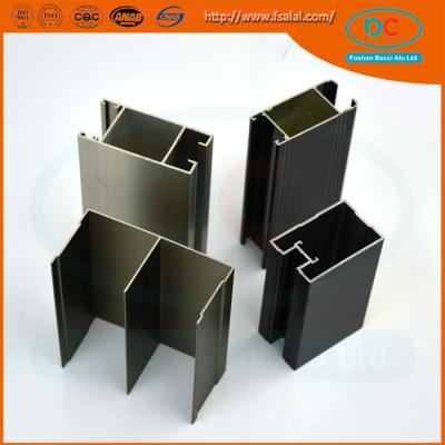 China CP brush ,SS brush, Glossy , Chorme 6063 T5 aluminum profile for window and door for sale