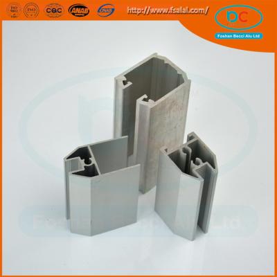 China 6063 T5 CP brush ,SS brush, Glossy , Chorme  aluminum extruded  profile for window and door for sale
