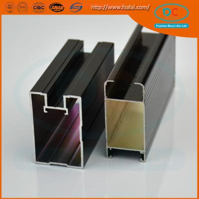 China Customed  Champage brush aluminum window profile, Matt aluminum window section, window profile for sale