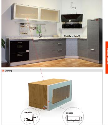 China aluminum finished aluminum kitchen profile, wardrobe profile,SS brush aluminum profile for sale