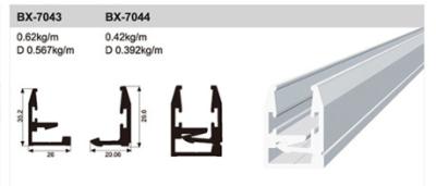China 6063 T5 Champagne polished aluminum glazing profile of 10mm glass for sale