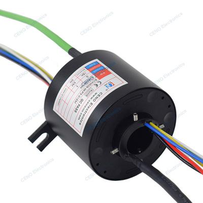 China Ethernet Signal Slip Ring with Through Bore 25mm Rotating Electrical Connector for sale
