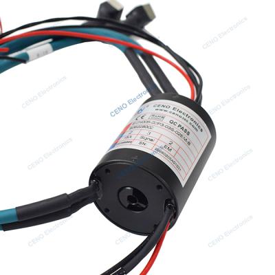 China Through Hole Slip Ring with 2 * 15A Electric Power 2 * 100M Ethernet and RS485 Signal for Industrial Applications for sale