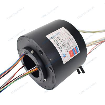 China 50mm Inner Bore Through Hole Slip Ring with 300rpm Speed and Precious Metal Contact for Robotic Arm for sale
