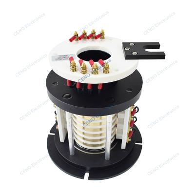 China Carbon Brush Slip Ring with Through Hole 60mm 8 Circuits and Aluminium Alloy Housing for Industrial Applications for sale