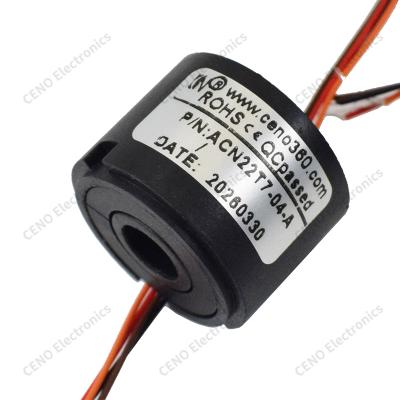 China Compact Through-Bore Slip Ring With a 7mm Central Bore and 22mm Outer Diameter for sale
