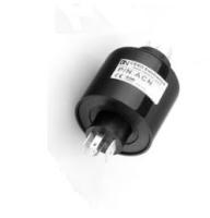 China High Current 32mm Slip Ring with 4 Flat Pins - 2x2A + 2x14A Rating for Industrial Applications for sale