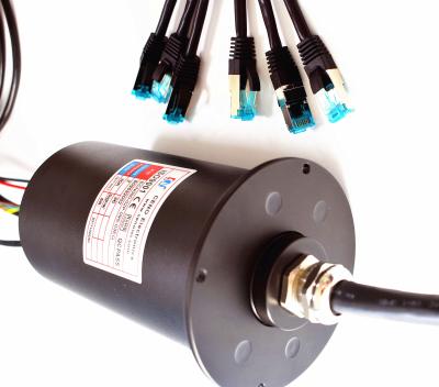 China 3 Channel Gigabit Ethernet Slip Ring , Cable Slip Ring 380 VAC Rating Voltage for sale
