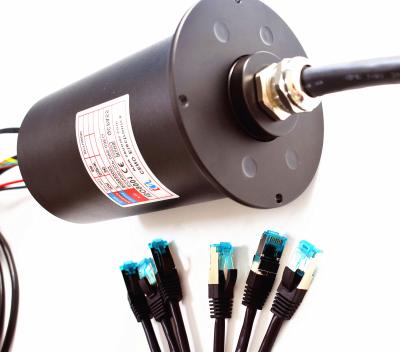 China 3 Channel Gigabit Ethernet Slip Ring , Cable Slip Ring 380 VAC Rating Voltage for sale