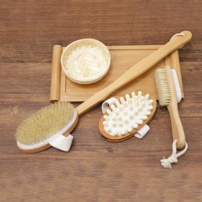 Cina La setola del verro che esfolia il bagno spazzola l'impianto di lavaggio posteriore di legno per il corpo in vendita