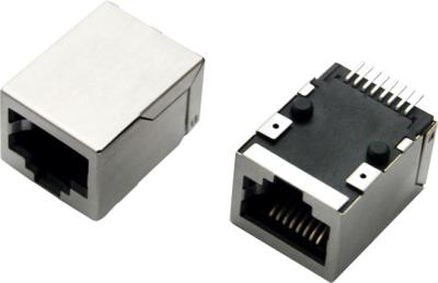 China RJ45 with Transformer,  Sinking plate  type, tab-up, shielded with EMI fingers, built-in LED for sale