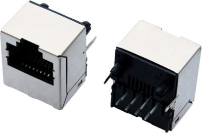 China 100M /1000M RJ45 jack with Transformer, Vertical, shielded for sale