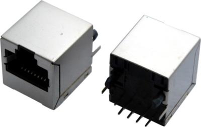 China 10M /100M RJ45 jack with Transformer, Vertical, shielded, Optional ciecuit for sale
