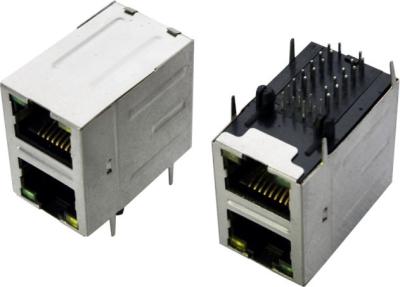 China 2x1 stacked Modular Jack with integrated magnetic for sale
