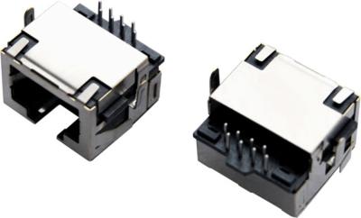 China 8P8C RJ45 connectors, right angled, shielded with EMI fingers, sinking plate type for sale