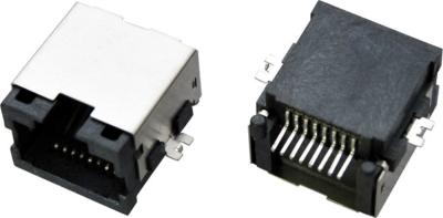 China 8P8C RJ45 connectors, tab-up, SMT, shielded, sinking plate type for sale