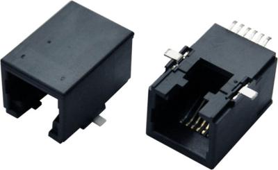 China 6P6C RJ11 connector, Right angled, tab-down, unshielded SMT Phone Jack for sale