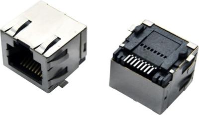 China 8p8c RJ45 connector, right angled, SMT, tab-up, shielded with EMI fingers for sale