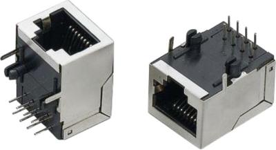 China 10P8C RJ45 Jack, Right angled, tab-down, shielded for sale