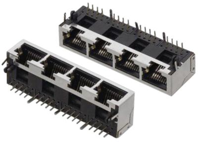 China 10P8C 1x4 multi-port Modular Jacks, shielded for sale