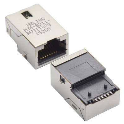China Magnetic Modular Jacks, RJ45, sinking plate SMT type, tab-up, shielded, optional LED for sale