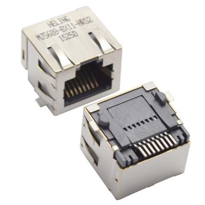 China 8P8C RJ45 modular Jack, Right angled, SMT, tab-up, Shielded with EMI fingers for sale