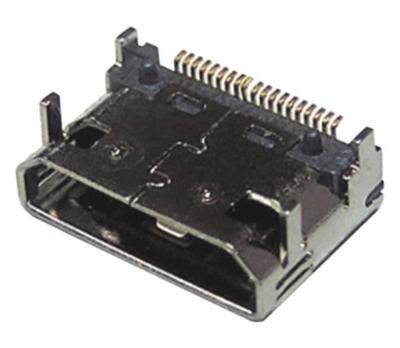 China HDMI female connector, 19Pin horizontal SMT type for sale