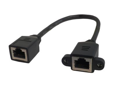 China RJ45 Femal to Female Shielded Ethernet LAN Network Extension Cable with Screw Panel Mount for sale