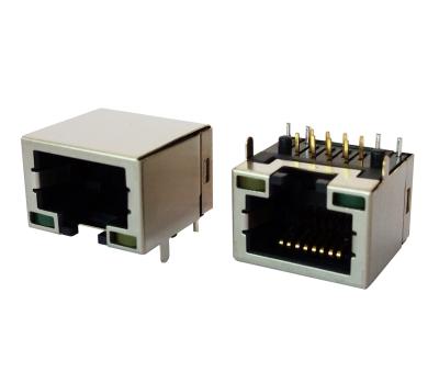China Very low profile tab-down RJ45 connector shielded without LED, H=11.5mm for sale