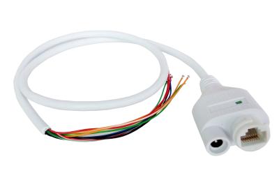 China IP67 waterproof RJ45 connector and DC Jack sharing injection modeling IP camera cable for sale