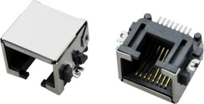 China 8P8C RJ45 connectors, SMT, half shielded, sinking plate type, ultra low profile for sale