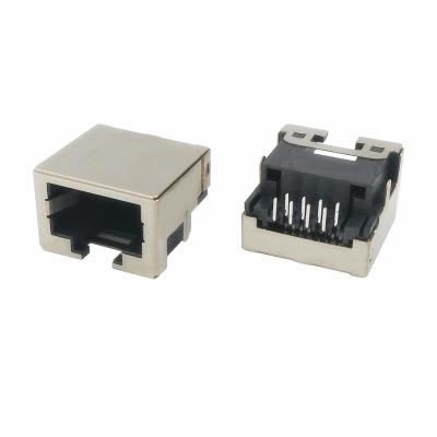 China 8P8C tap-down recessed low profile RJ45 connector shielded without LED for sale