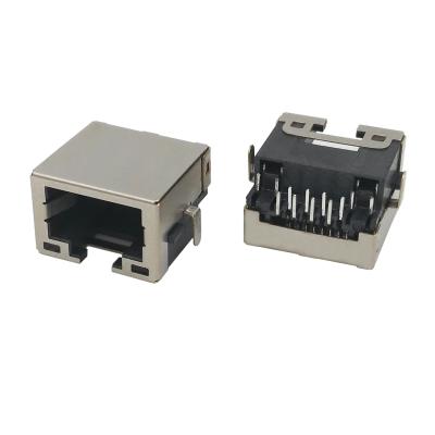 China 8P8C tap-down recessed low profile RJ45 connector shielded with LED for sale
