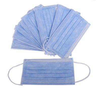 China Máscara protetora 3ply médica descartável azul com ligamento ajustável à venda