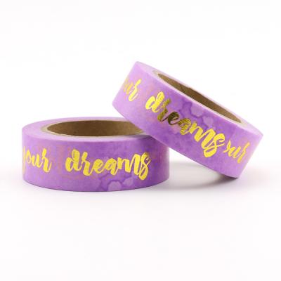 China Hot sale Gold foil tape custom printed decorative foil washi tape for sale