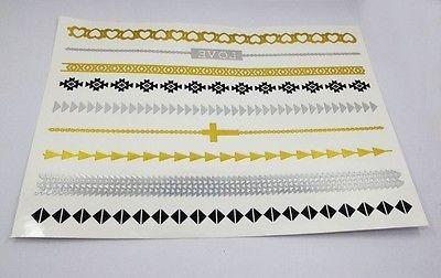 China Gold and silver metallic tattoo for sale