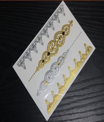 China Gold Metallic foil Tattoos, silver metallic foil tattoo, gold and silver metallic tattoo, for sale